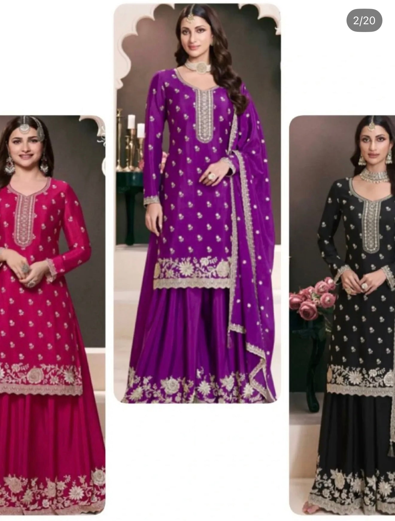 Beautiful designer plazo suit – Ethnic arts of india